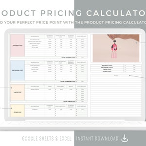 Pricing Calculator Spreadsheet, Price Handmade Products Google Sheet ...