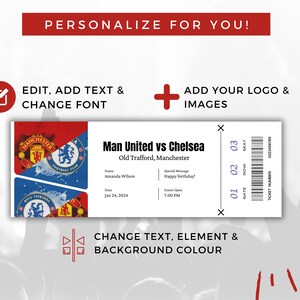 Editable Sports Ticket Template, DIY Sporting Ticket, Custom Sports ...