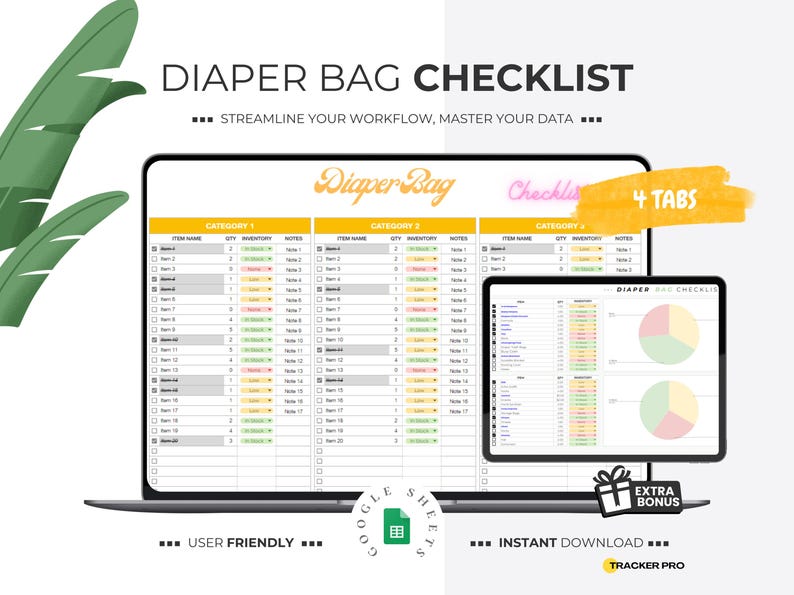 Diaper Bag Checklist, Baby Diaper Bag Essentials List Google Sheets ...