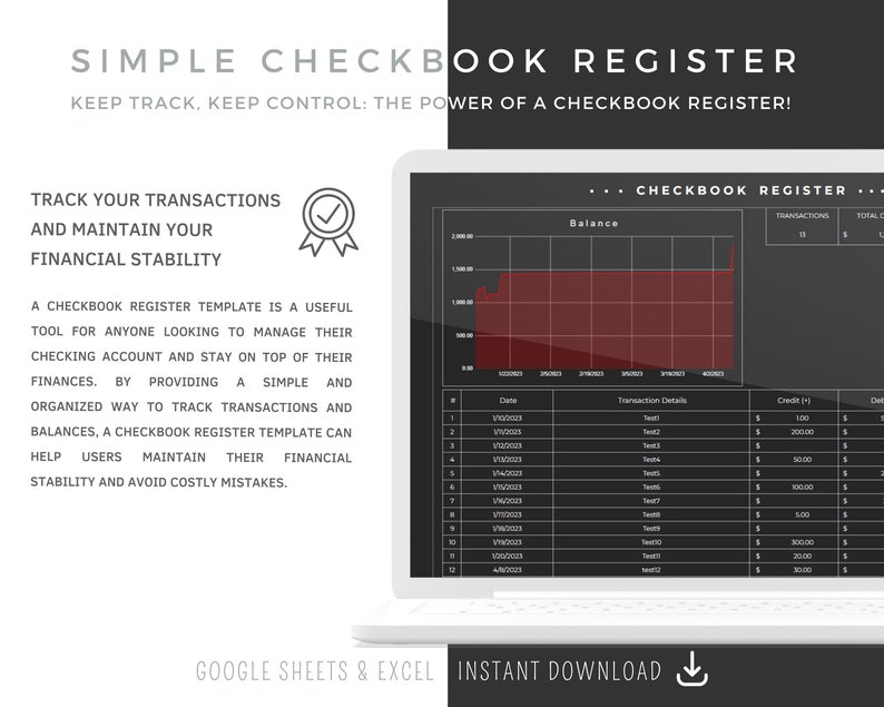 Checkbook Register Excel Spreadsheet, Check Book Register Google Sheets, Check Register Book ...