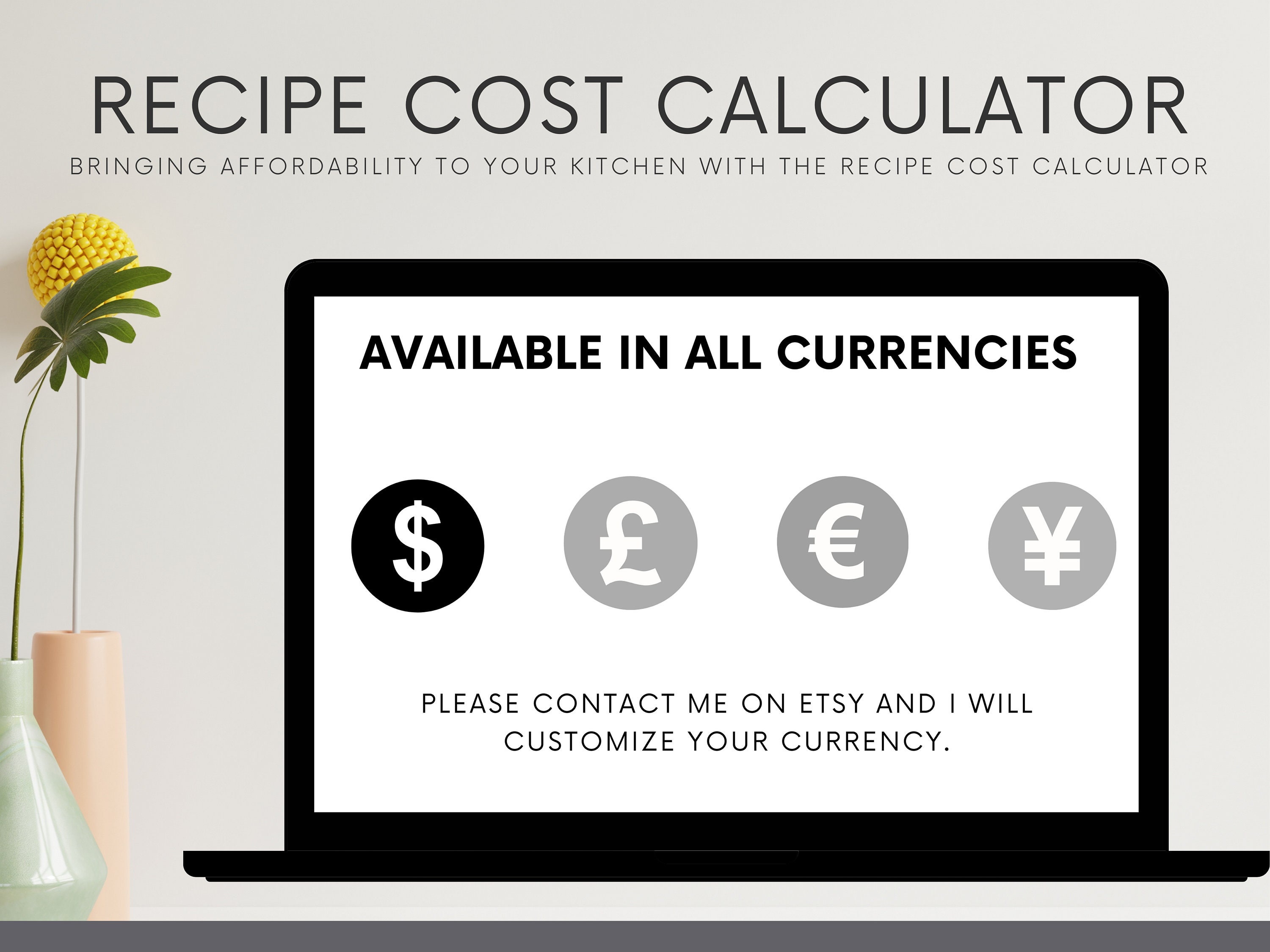 Recipe Cost Calculator for Cooking & Baking, MS Excel, Recipe Price ...