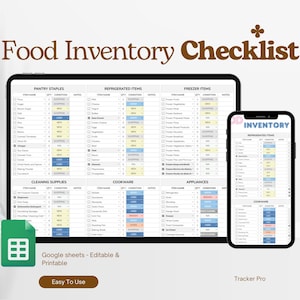 Food Tracker Spreadsheet, Food Inventory Template List Refrigerator ...