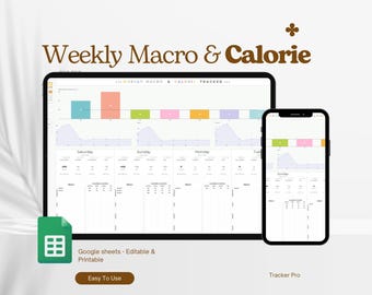 Weekly Macro & Calorie Tracker Meal Planner Counter Google Sheets ...