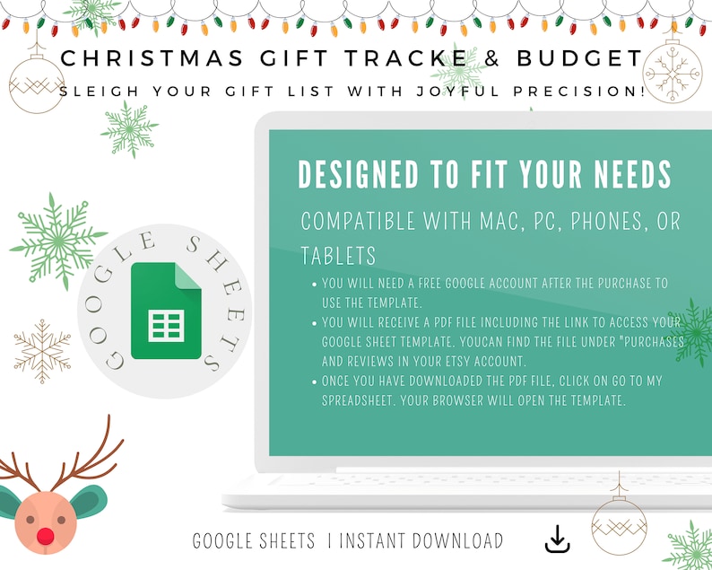 Christmas Budget Spreadsheet, Google Sheets Template, Digital Gift ...