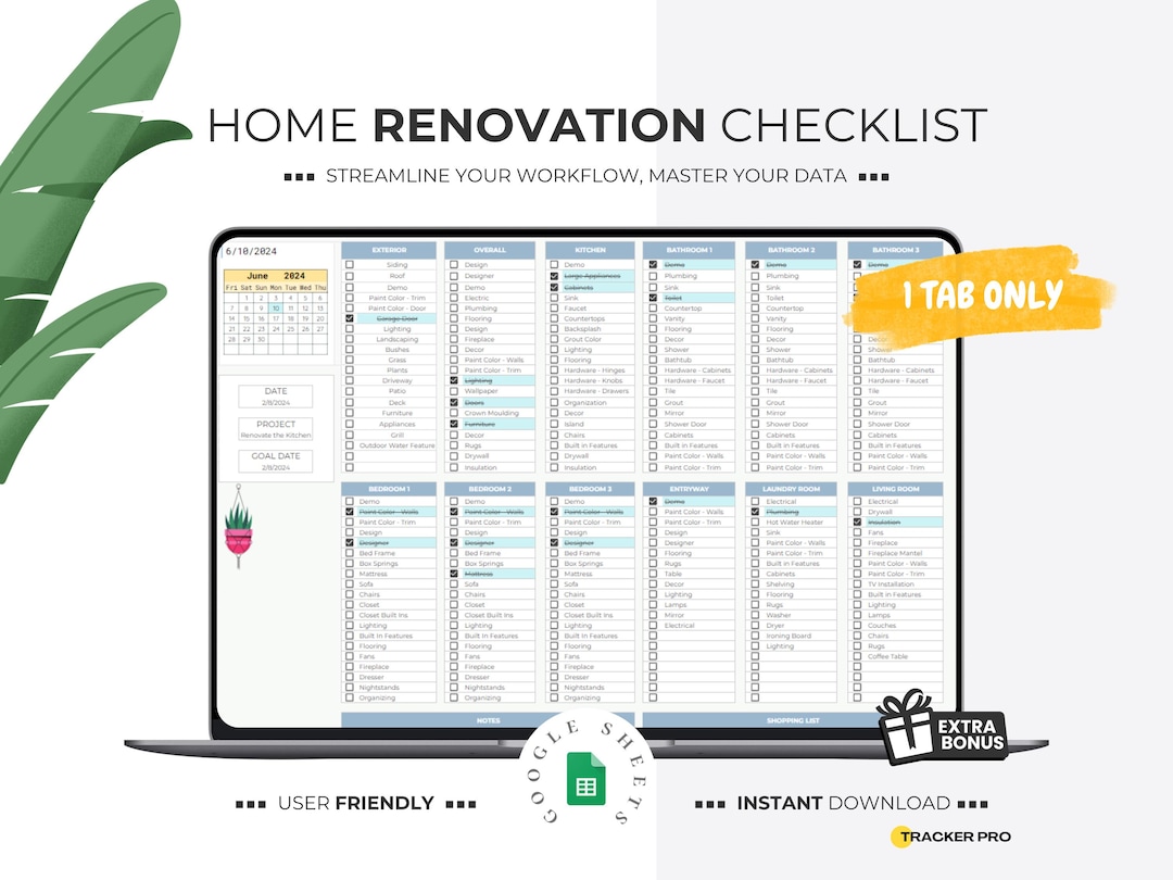 Home Remodel Checklist, Kitchen Renovation, Bathroom Renovation ...