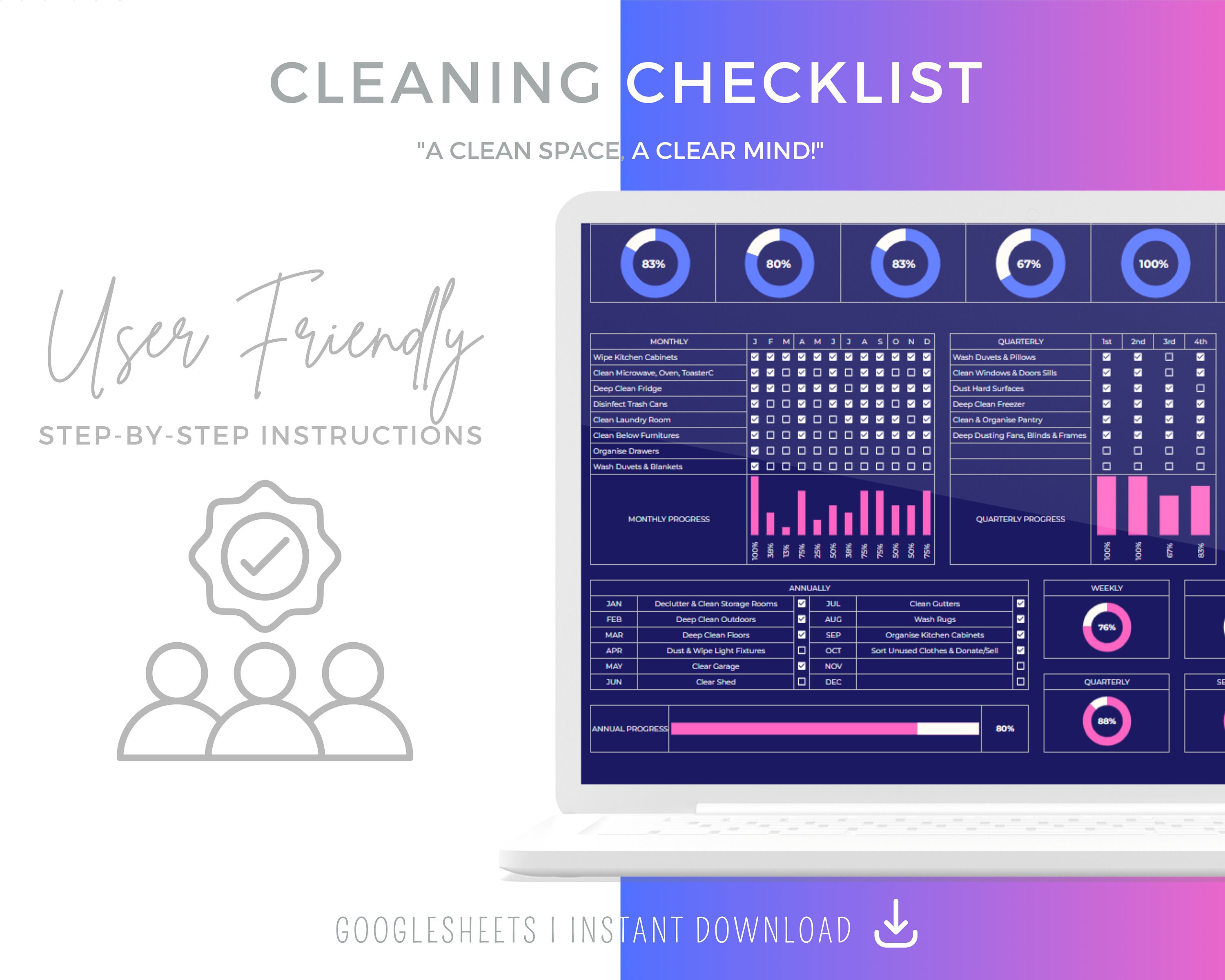 Cleaning Check List, Cleaning Chart, Cleaning Checklist Editable ...