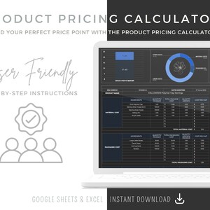 Product Pricing Calculator Spreadsheet for Excel and Google - Etsy
