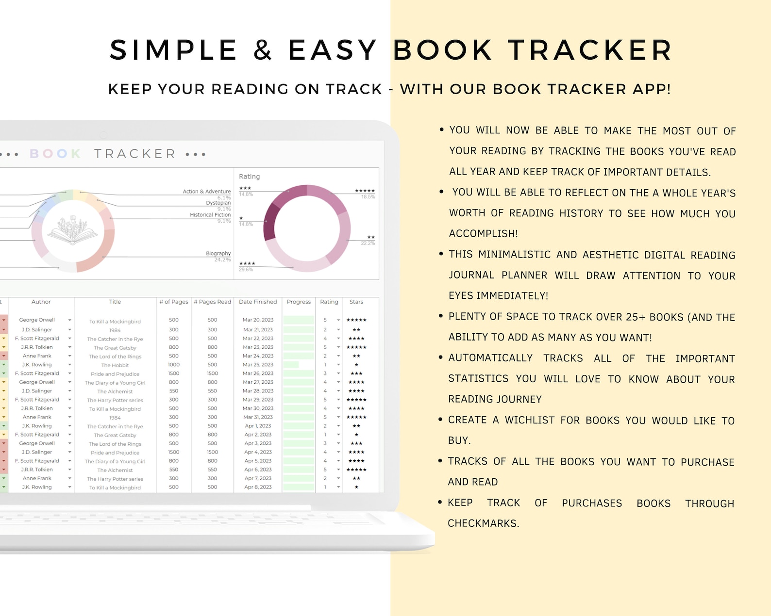 Reading Tracker Spreadsheet Google Sheets Digital Library Book Tracker ...