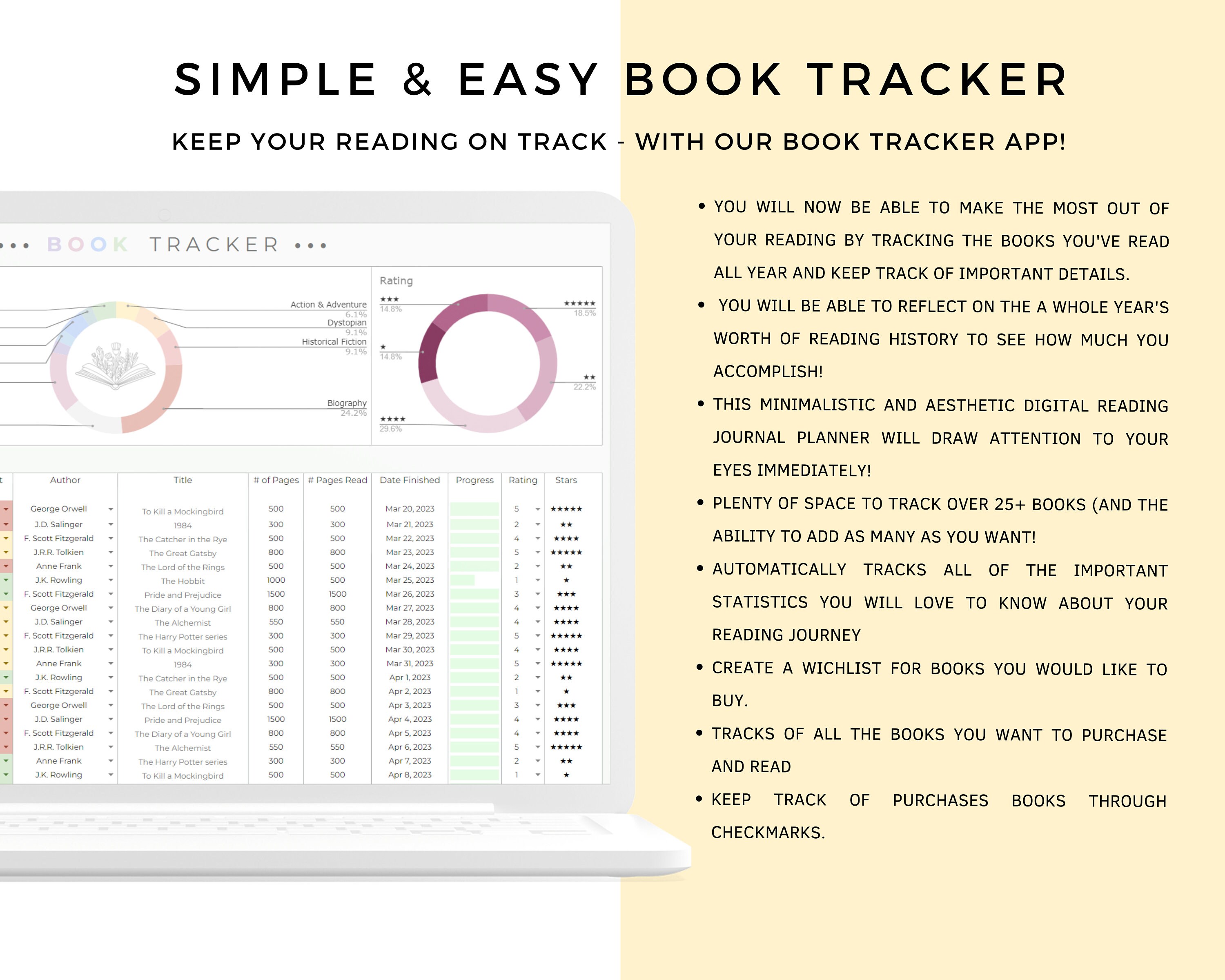 Reading Tracker Spreadsheet Google Sheets Digital Library Book Tracker ...