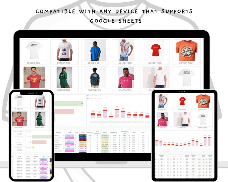Tshirt Inventory Tracker, Tshirt Inventory Spreadsheet Template, Log ...