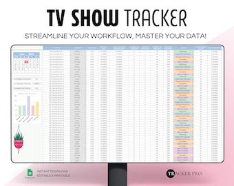 TV Show Tracker Excel Spreadsheet, TV Shows Tracking Google Sheets ...