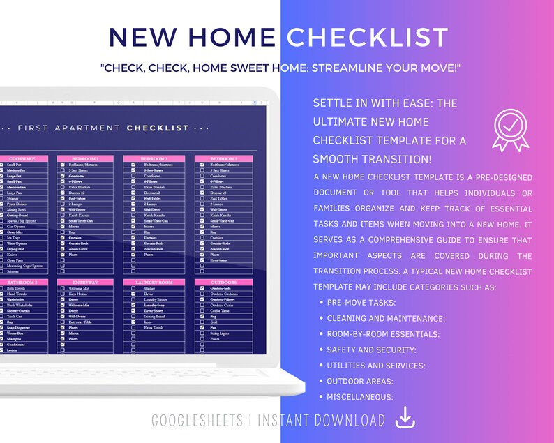 First Apartment Essentials Checklist, New Apartment Checklist, New ...