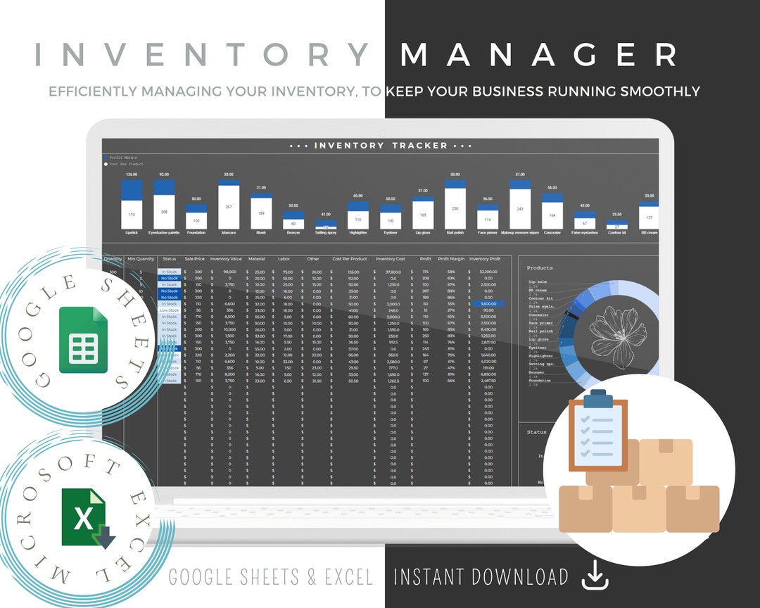 Product & Materials Inventory Template for Tracking and Management ...