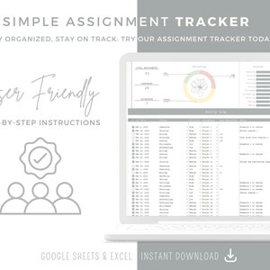 Assignment Tracker Google Sheets and Excel Spreadsheet Template ...
