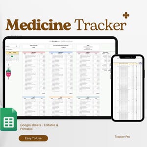 Medication Tracker Google Sheet, Daily Medication Log, Medication ...