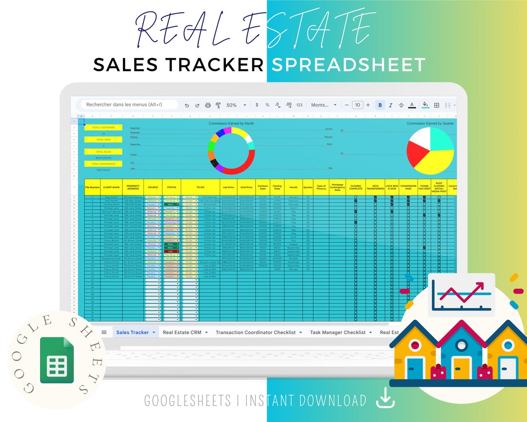 Real Estate Sales Tracker, Real Estate Sales Sheet, Real Estate ...