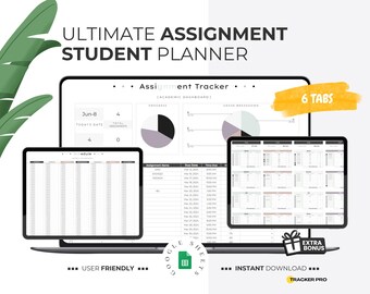 Class Assignment Tracker Google Sheets Spreadsheet Template | Digital ...