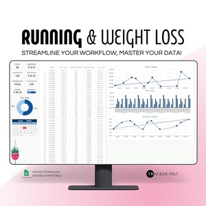Weight Loss Tracker Spreadsheet for Google Sheets, Weight Loss Planner ...