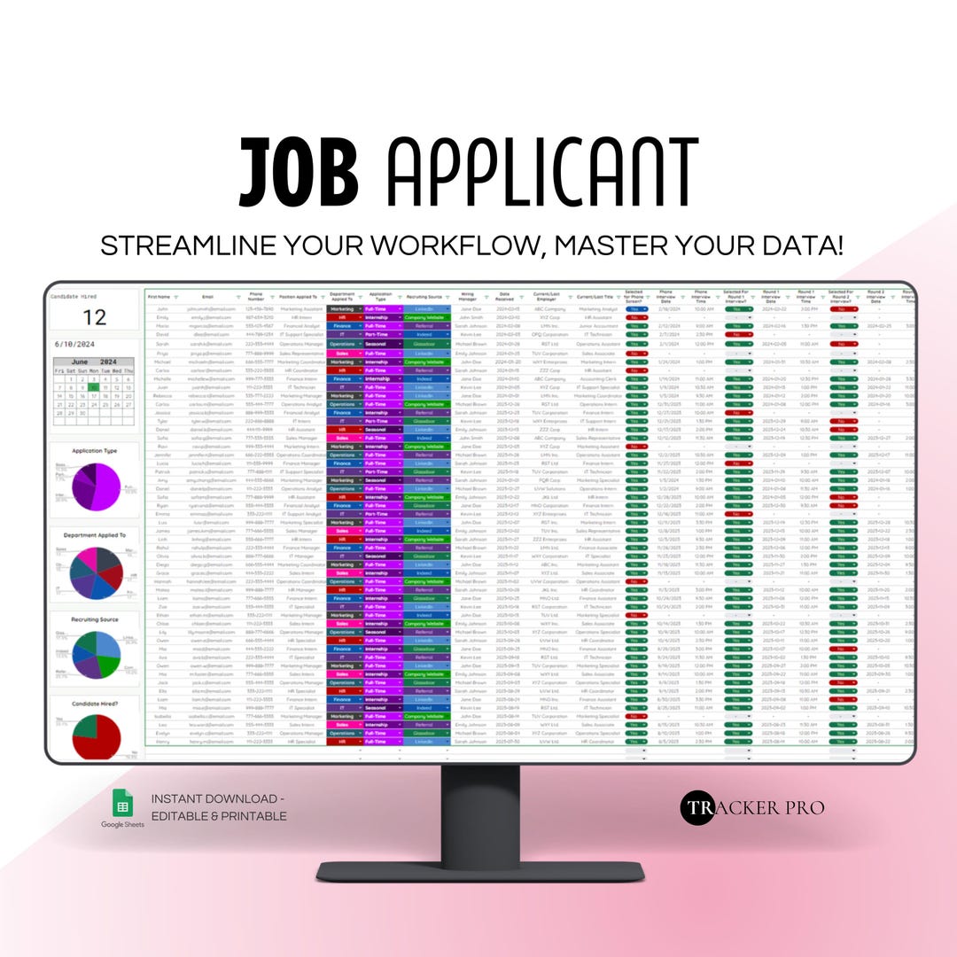 Job Application Tracker Google Sheets Job Planner Interview and Job ...