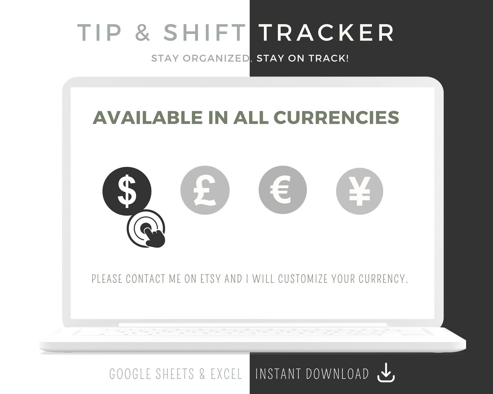 Tip Tracker Excel Spreadsheet, Tips Tracker, Tip Shift Tracker, Server ...