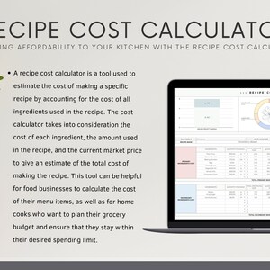 Recipe Cost Calculator for Cooking & Baking, Google Sheets, Recipe ...