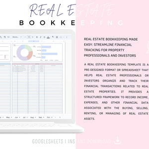 Real Estate Income and Expenses Bookkeeping Spreadsheet, Real Estate ...