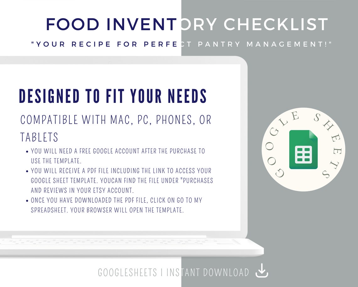 Food Inventory Template, Food Tracker Spreadsheet List Refrigerator ...