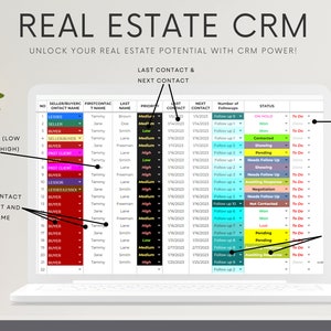 Realtor CRM, Realtor Client Tracker, Realtor Client Sheet, Realtor ...