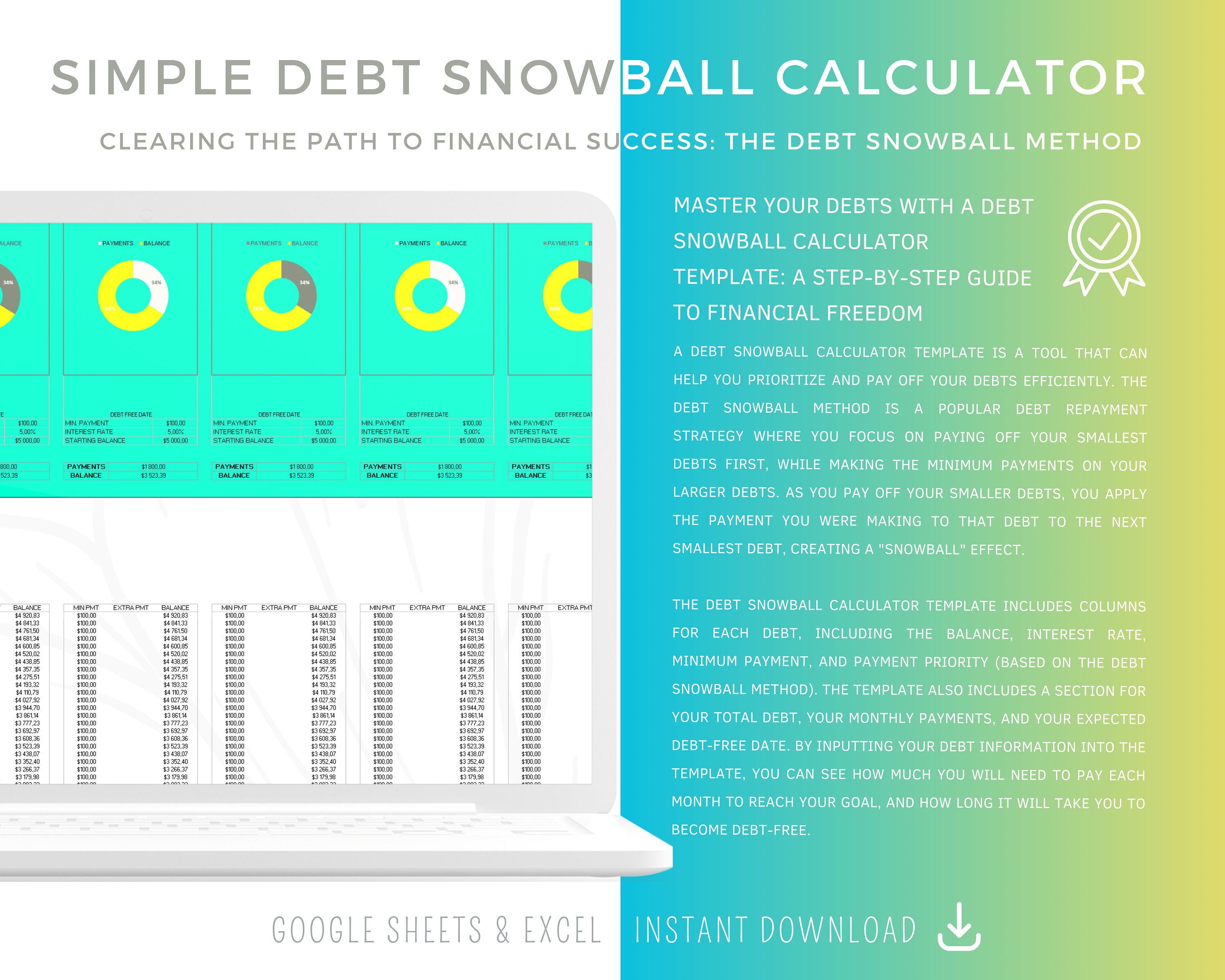 Dave Ramsey Debt Snowball Calculator, 2024 Debts, Excel Budget Planner Spreadsheet, Financial ...