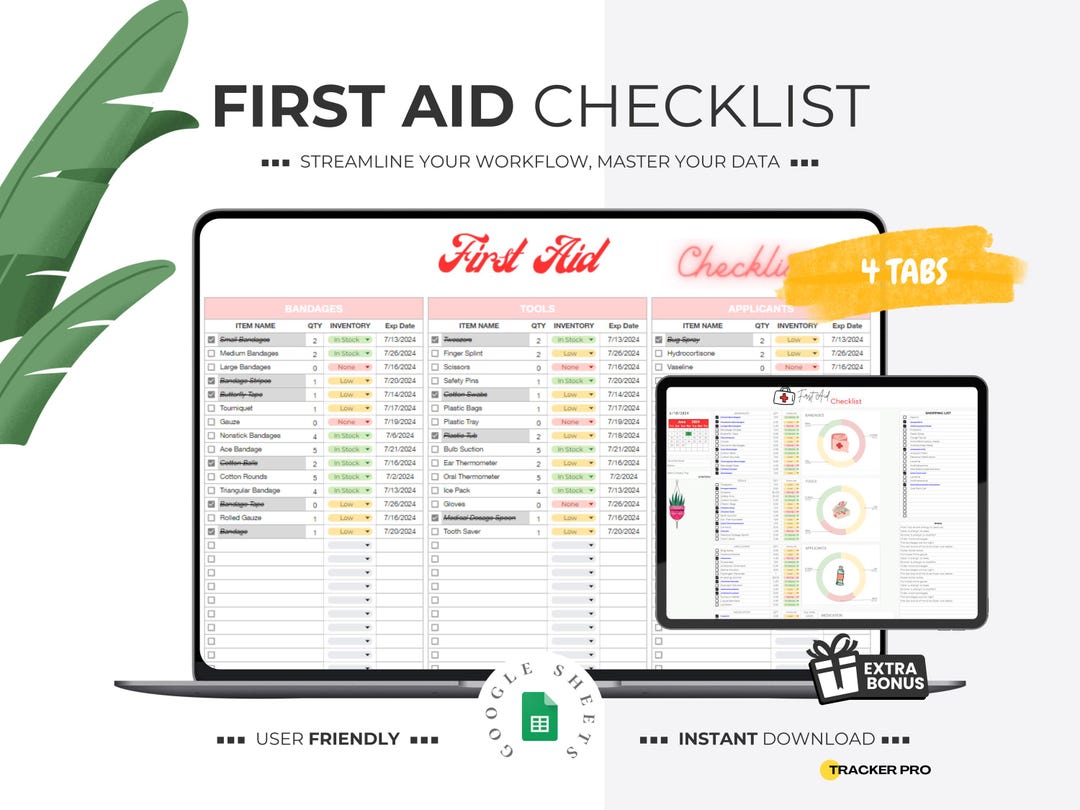 First Aid Kit Checklist, First Aid Checklist, First Aid Supply List ...