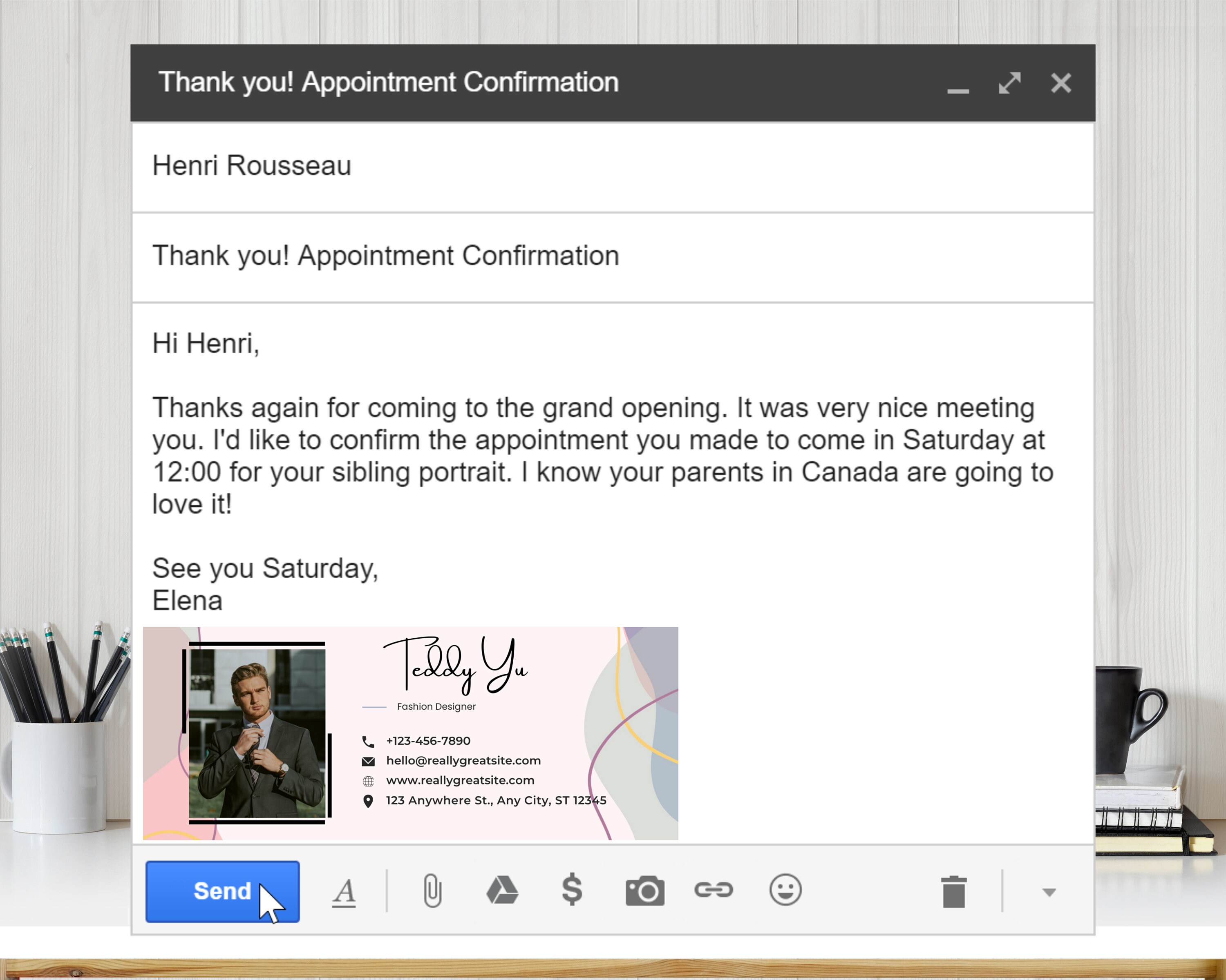 Email Signature Template With Logo & Photo Editable Canva - Etsy