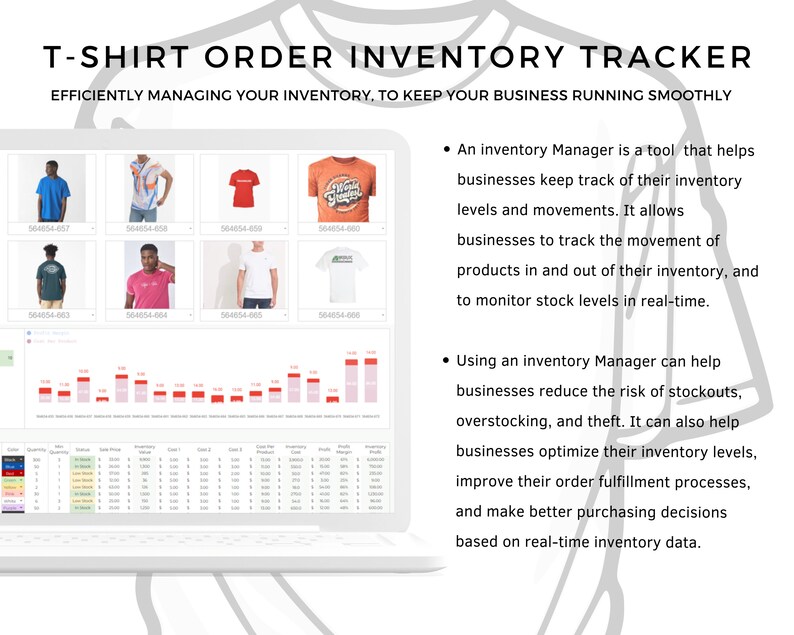 Tshirt Inventory Tracker, Tshirt Inventory Spreadsheet Template, Log ...