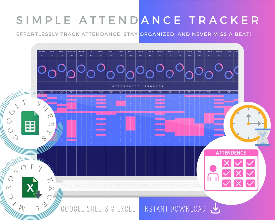 Attendance Log Attendance Tracker Excel Log School Class Template ...