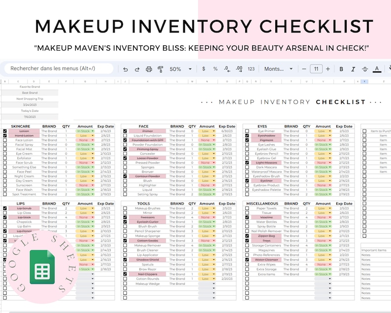 Makeup Inventory Management, Makeup Artist, Makeup Planner, Makeup ... Makeup Inventory Management, Makeup Artist, Makeup Planner, Makeup ...