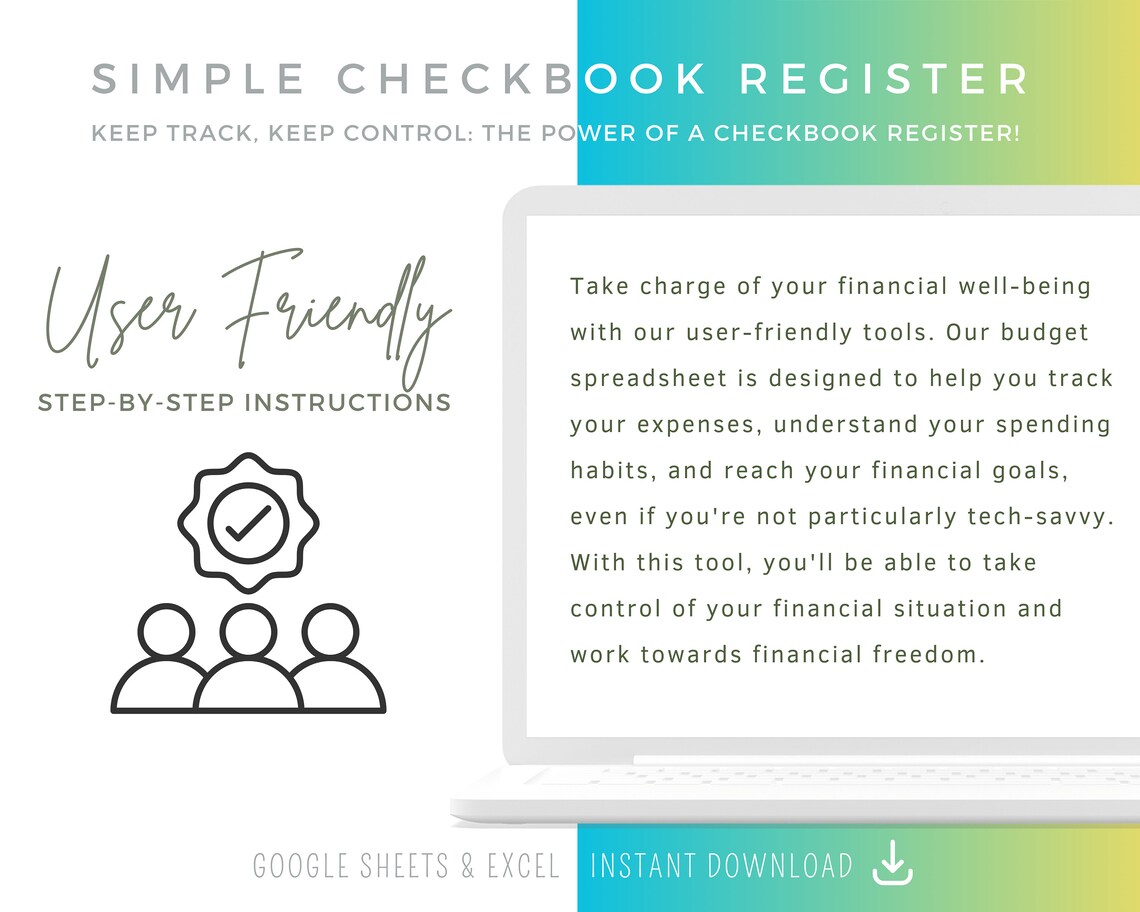 Simple Checkbook Register Google Sheets Spreadsheet, Track Your Bank ...