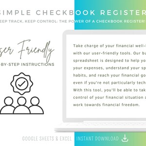 Simple Checkbook Register Google Sheets Spreadsheet, Track Your Bank ...