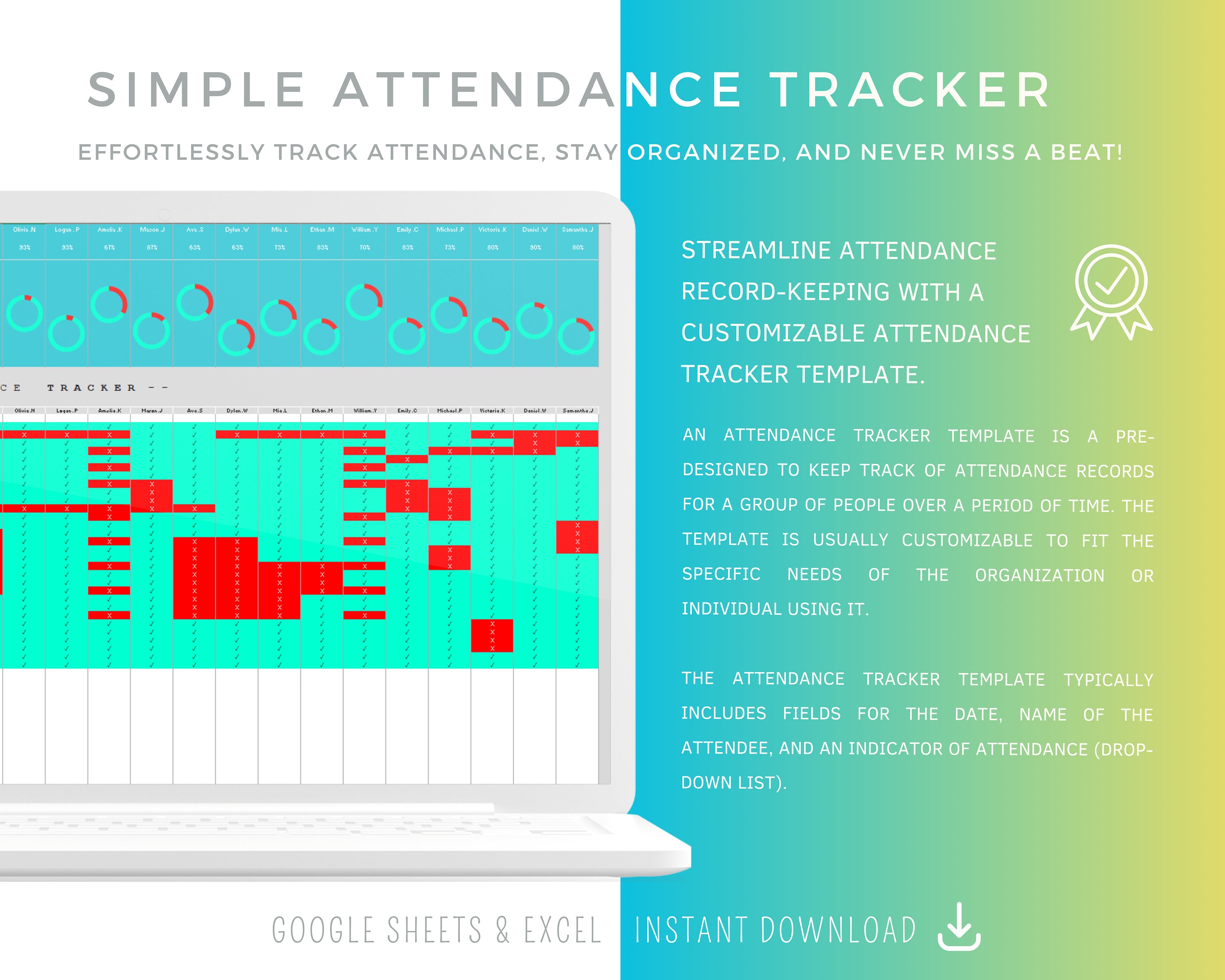 Absence Management System for Google Sheets Excel HR Management ...