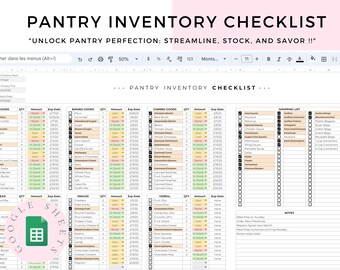 Pantry Inventory Template, Pantry List, Pantry Planner, Food Inventory ...