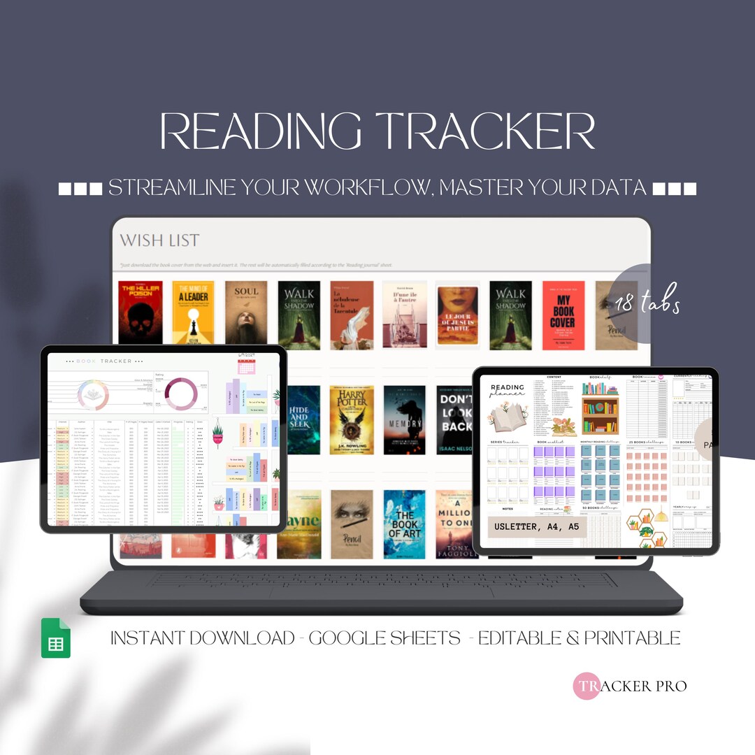 Reading Tracker Spreadsheet Google Sheets Digital Library Book Tracker ...