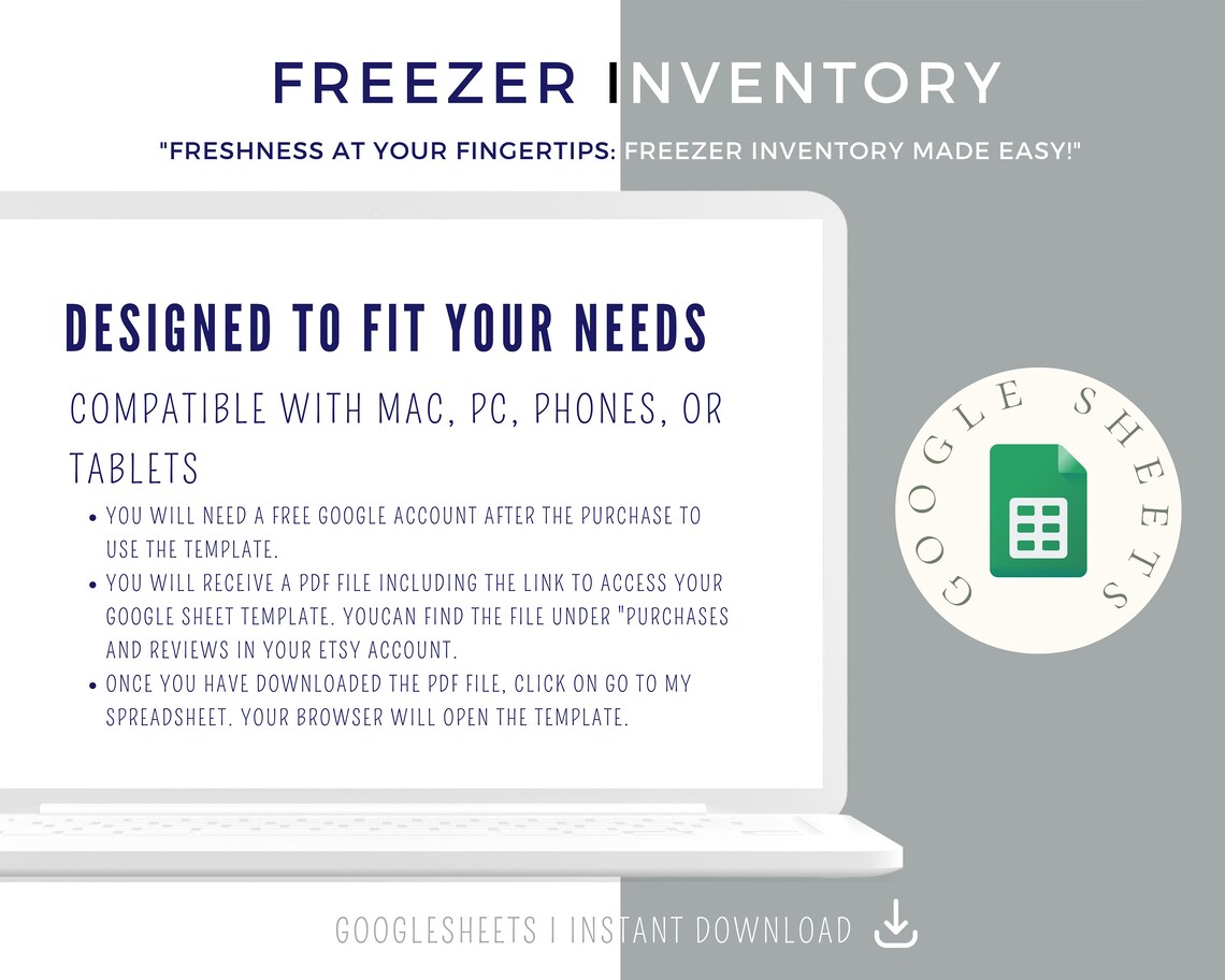 Freezer Inventory Template Freezer Checklist Freezer List - Etsy
