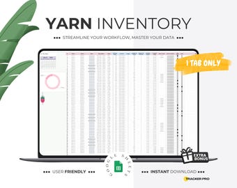 Yarn Inventory Tracker Excel Spreadsheet, Yarn Organizer Worksheet ...