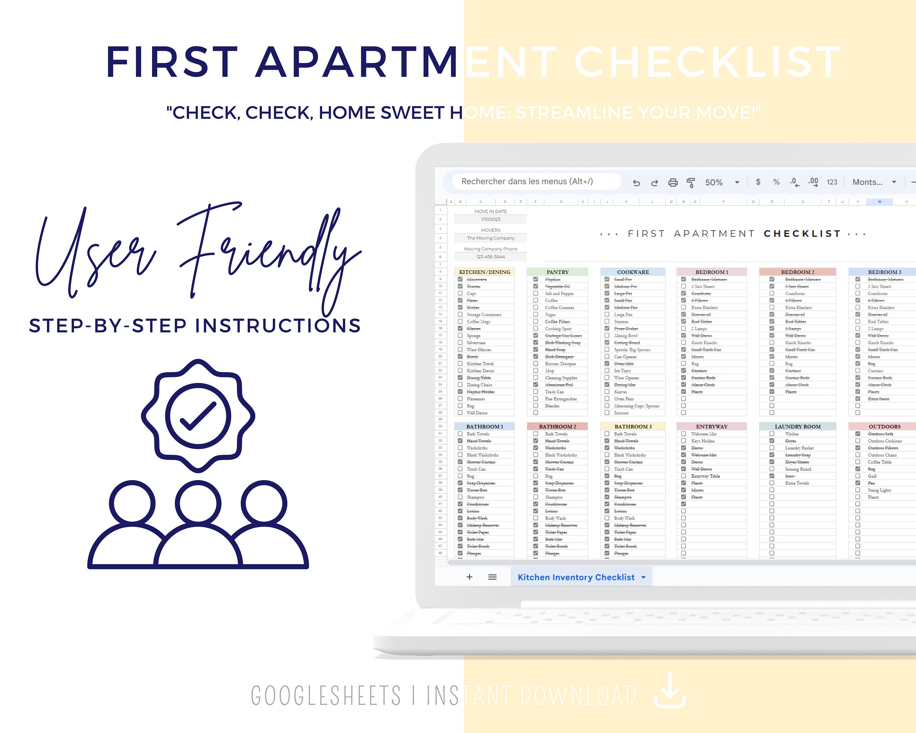 First Apartment Checklist Template Excel Spreadsheet, Our First ...