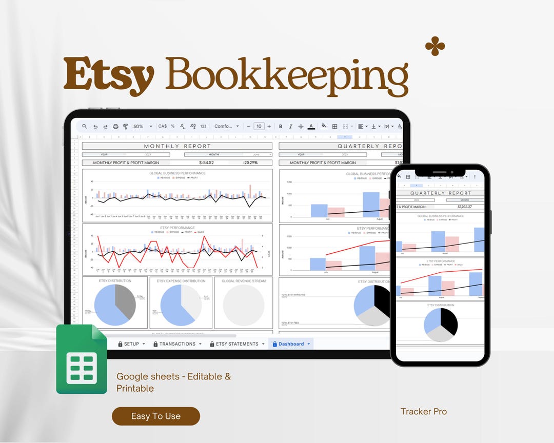Etsy Bookkeeping Template for Etsy Sellers Etsy Accounting Spreadsheet ...