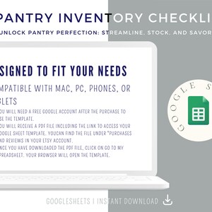 Pantry Inventory Template, Pantry List, Pantry Planner, Food Inventory ...