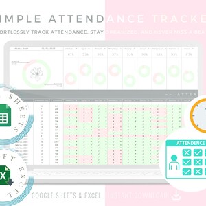 Employee Attendance Tracker, Leave Tracker, Punctuality Tracker, Excel ...