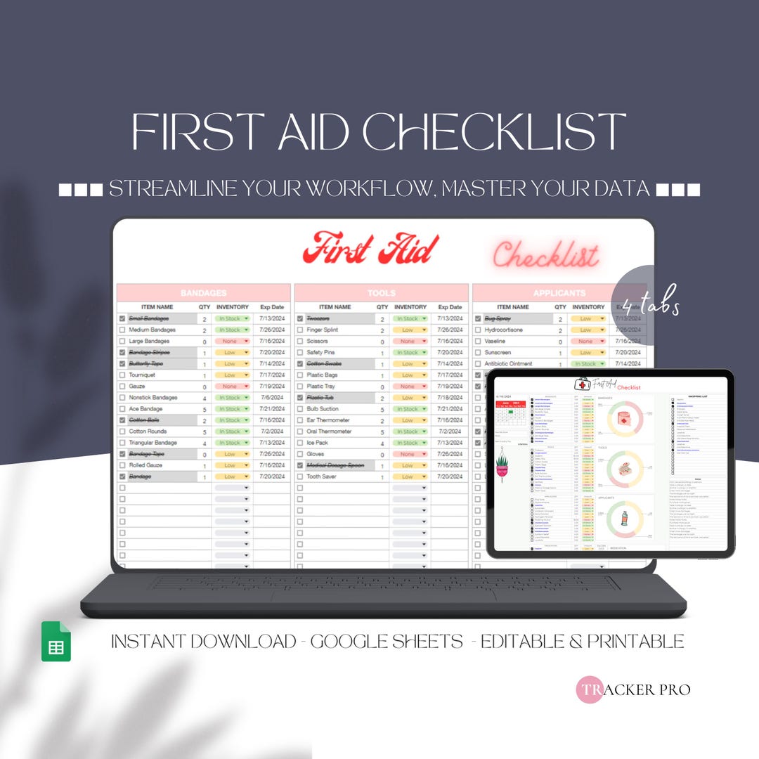 First Aid Checklist, First Aid Kit Checklist, First Aid Supply List ...