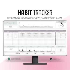 ADHD Habit Tracker Spreadsheet Google Sheets Template, Habit Planner ...