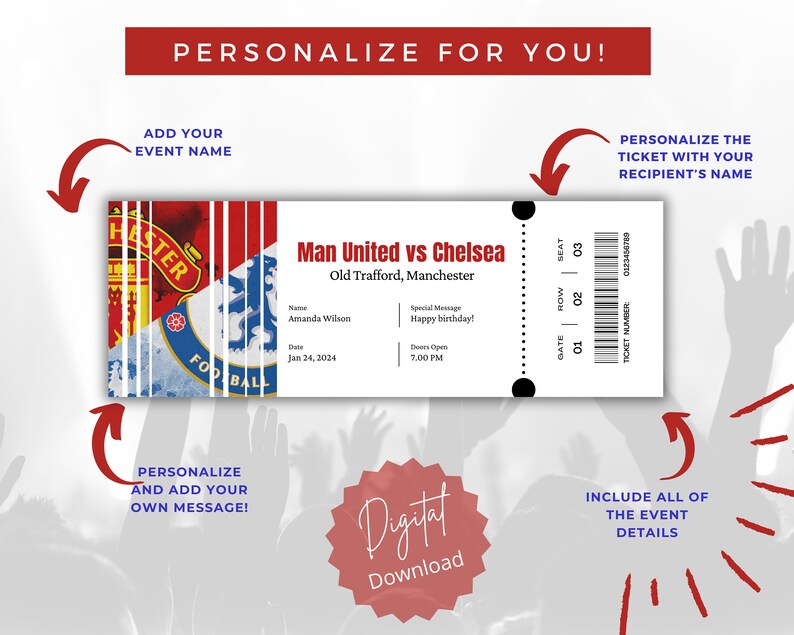 Editable Sports Ticket Template, DIY Sporting Ticket, Custom Sports ...