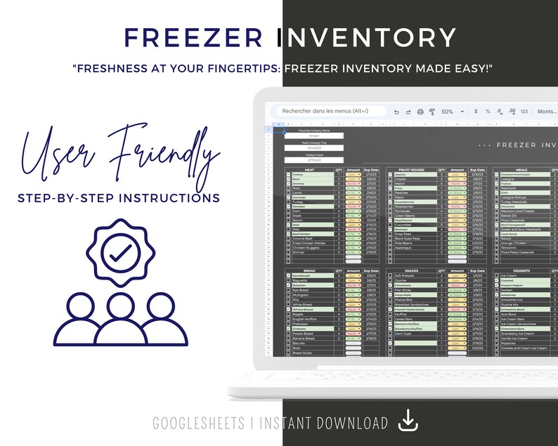 Food Inventory List Freezer Inventory Template Freezer - Etsy