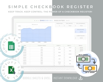 Checkbook Register Excel Spreadsheet, Check Book Register Google Sheets, Check Register Book ...